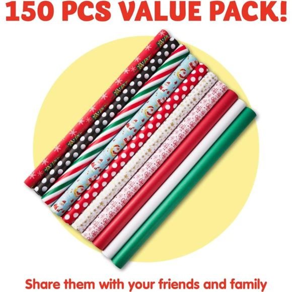 Party Supplies | 15 Sheets Christmas Tissue Paper Assorted Design Easy ...